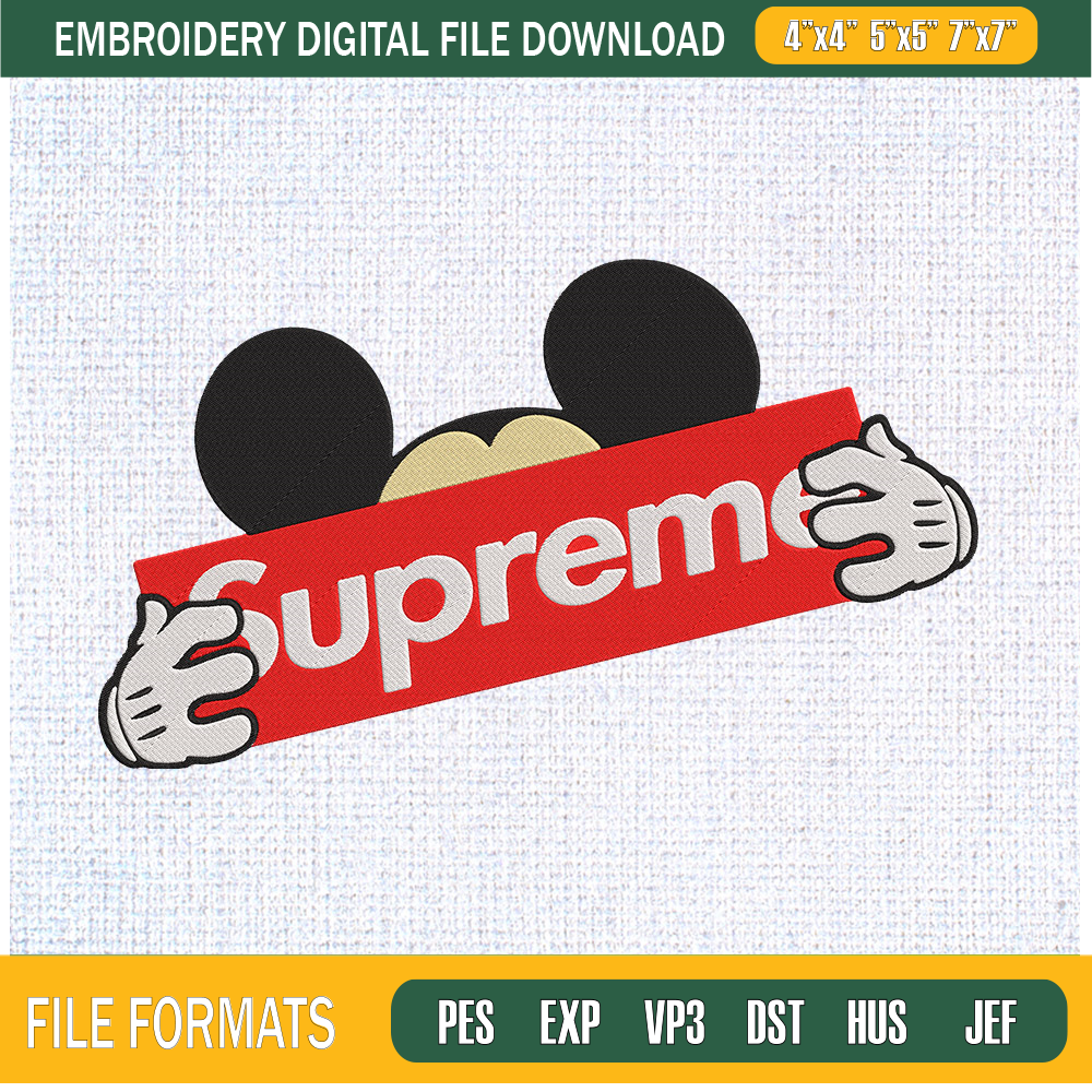 Disney Mickey Mouse Supreme Embroidery Designs, Disney Micke | Inspire ...