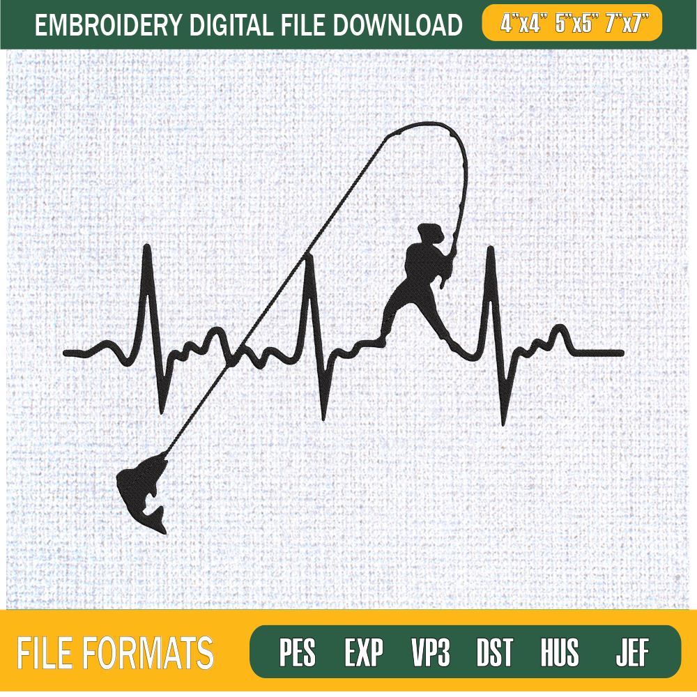 Fishing Heartbeat ManEmbroidery Designs, Fishing Machine Emb | Inspire ...