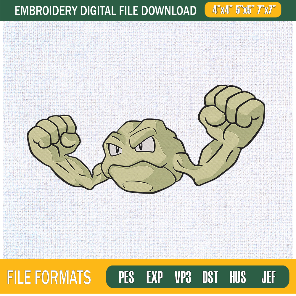 Geodude Pokemon Embroidery Designs, Pokemon Machine Embroide | Inspire ...