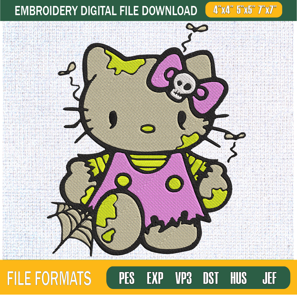 Hello Kitty Zombie Embroidery Designs, Halloween Machine Emb | Inspire ...