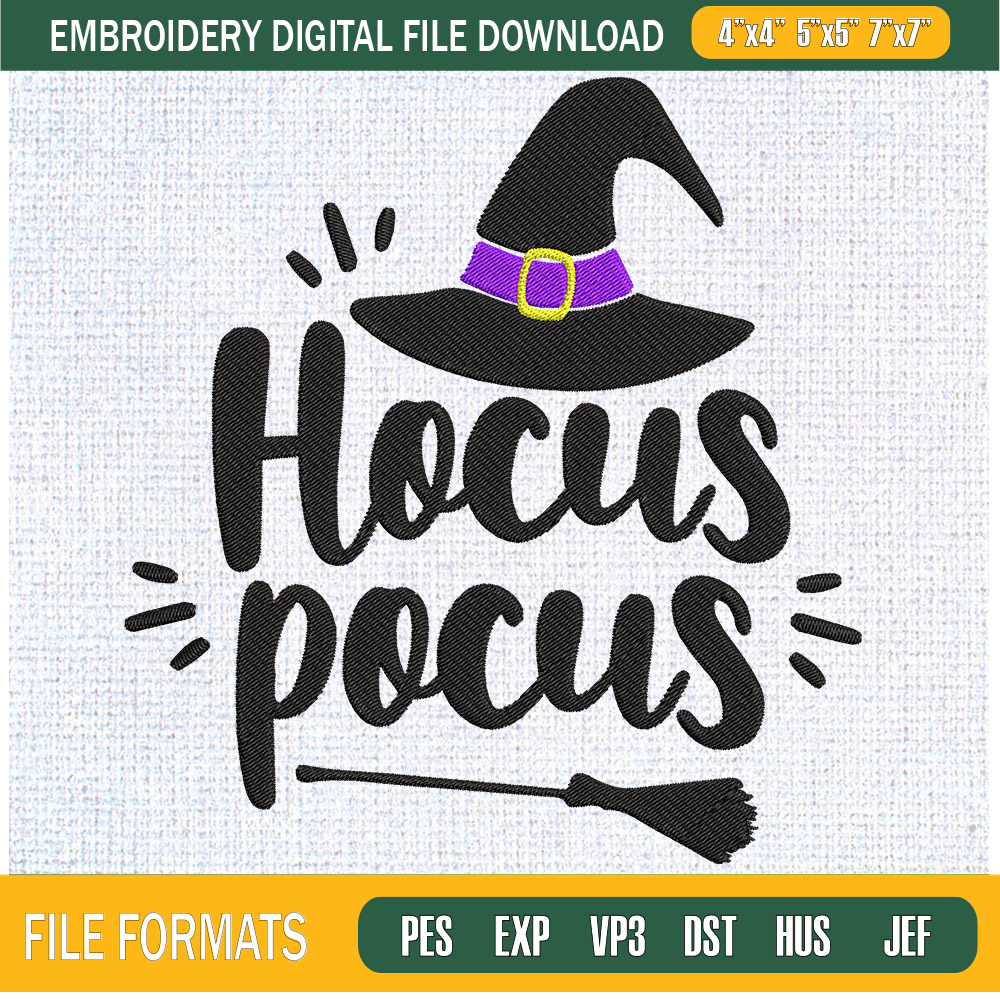 Hocus Pocus Witch Hat Embroidery Designs, Halloween Machine | Inspire ...
