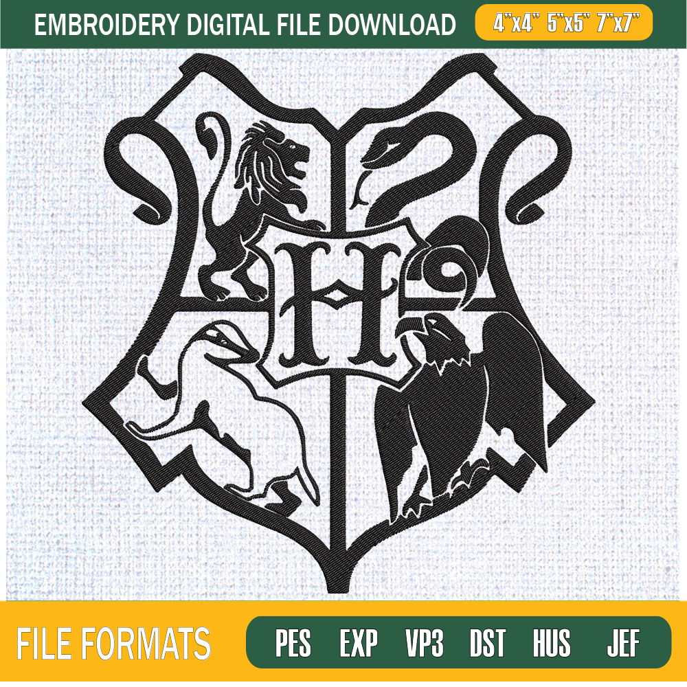 hogwart machine embroidery design - Inspire Uplift