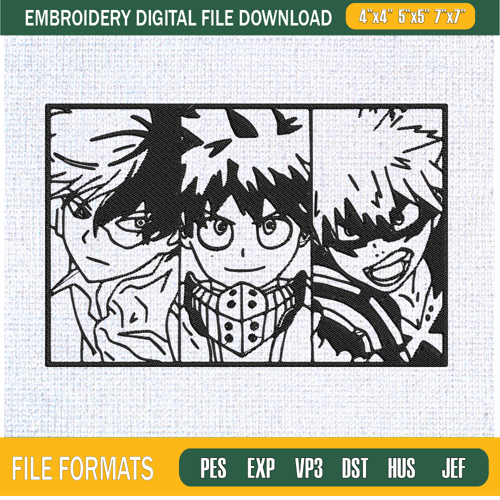 Izuku Katsuki Shoto Todoroki Katsuki Bakugou Embroidery Desi | Inspire ...