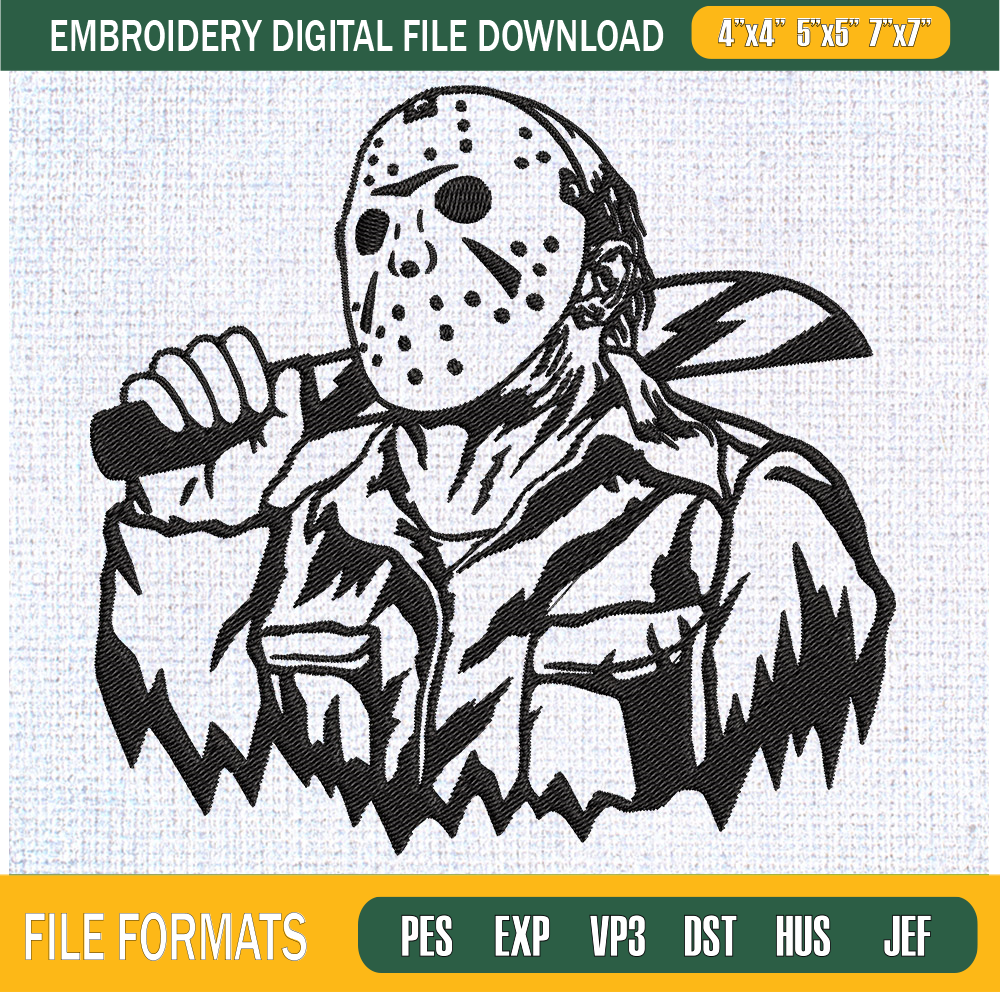 Jason Voorhees Knife Embroidery Designs, Halloween Machine E - Inspire ...