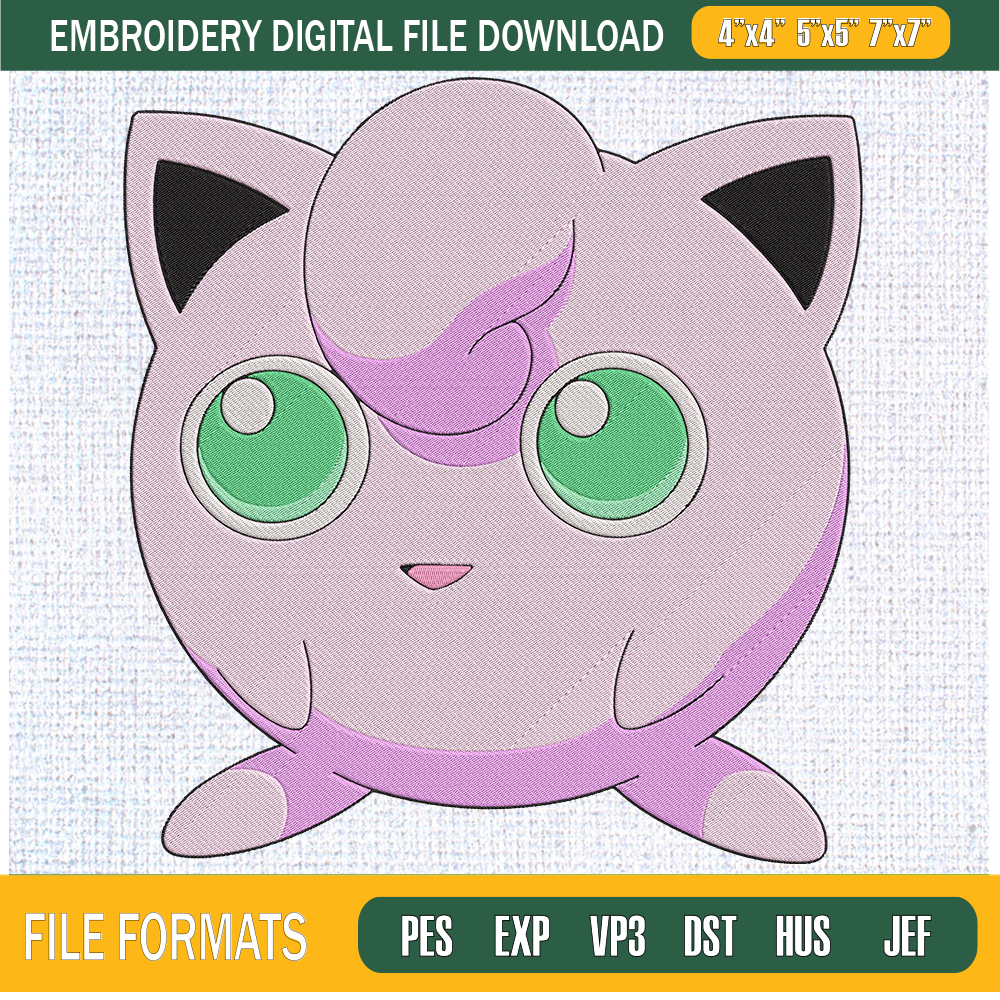 Jigglypuff Pokemon Embroidery Designs, Pokemon Machine Embro | Inspire ...