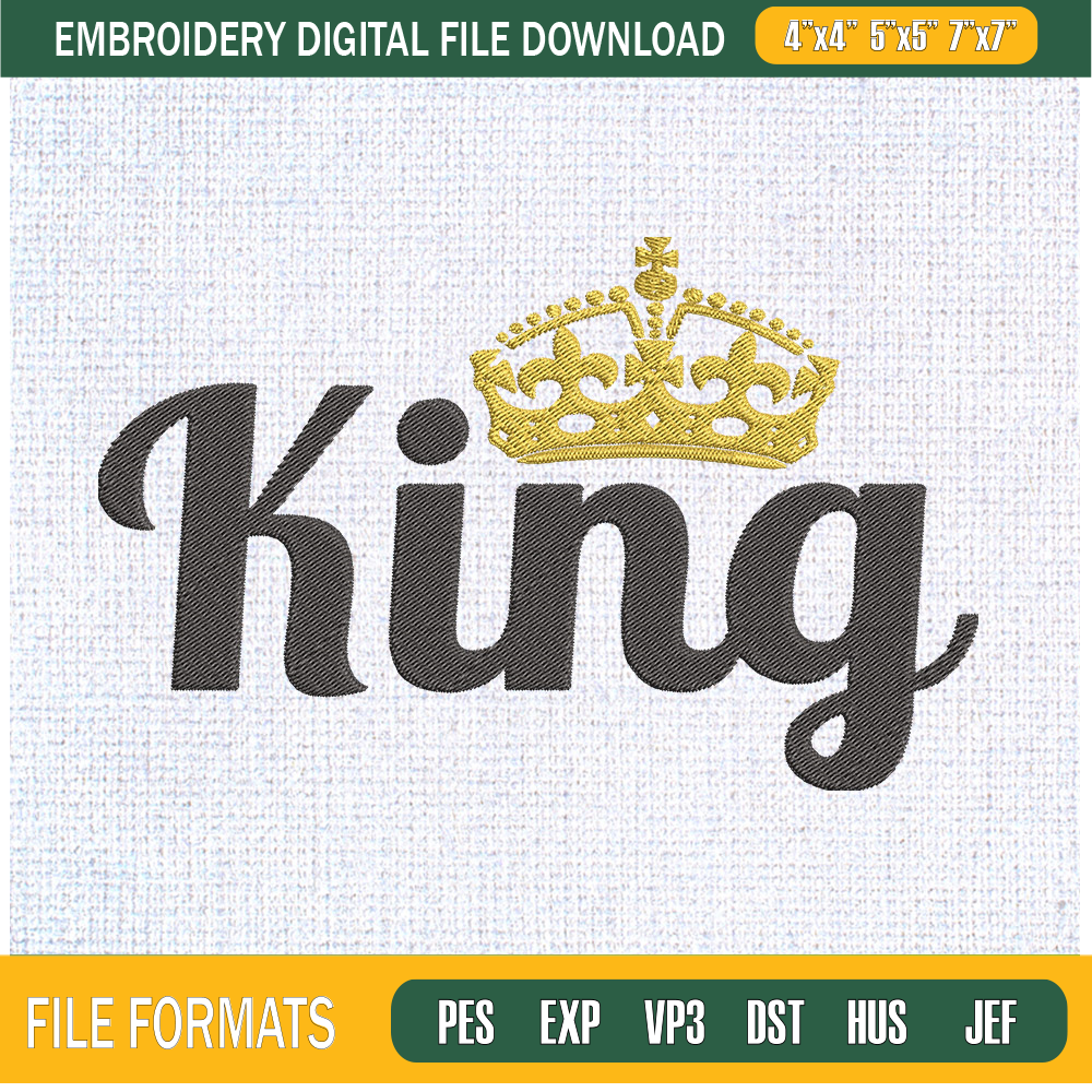 King Embroidery Designs, King Machine Embroidery Design, Mac | Inspire ...