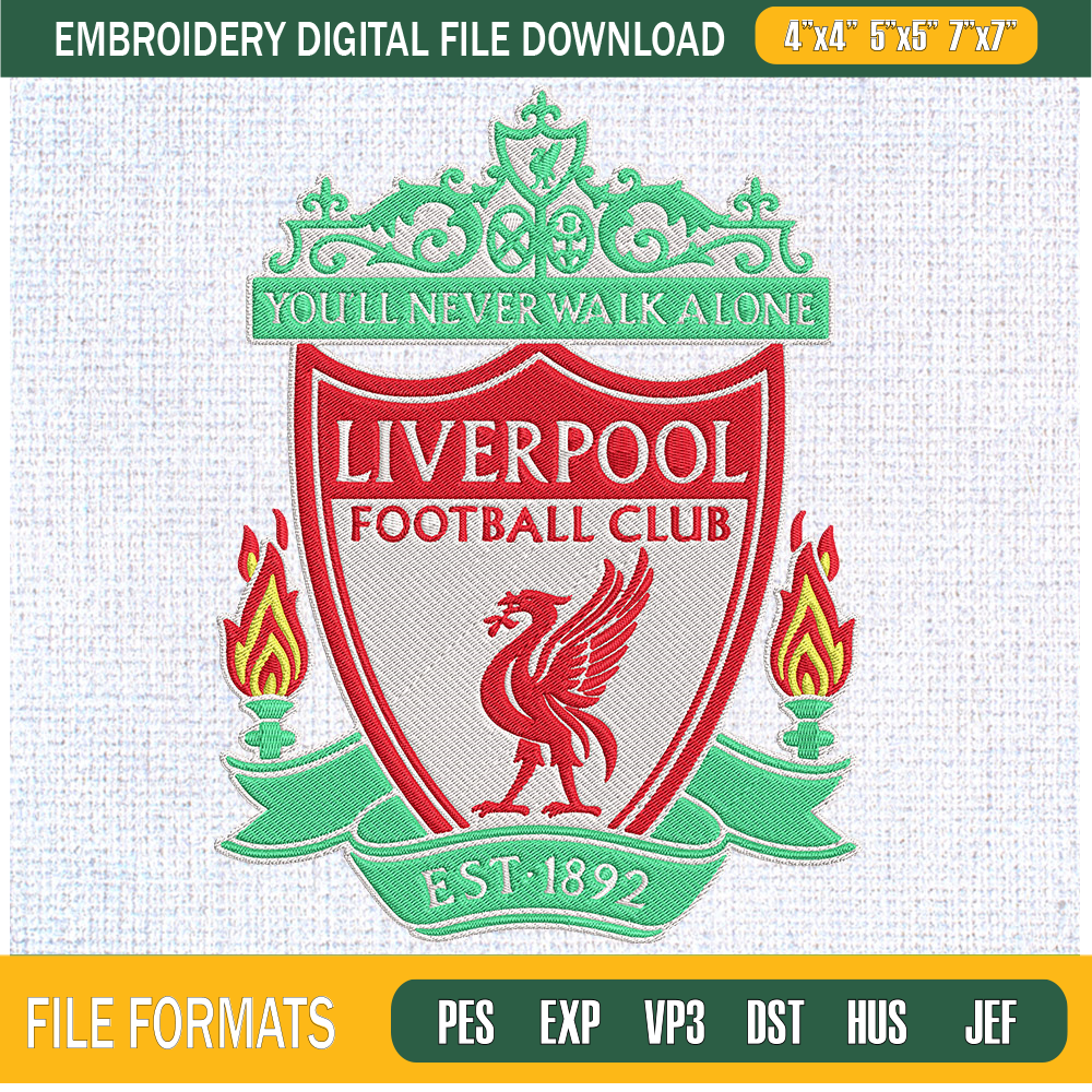 Liverpool FC Embroidery Designs, UEFA Champions League Machi | Inspire ...