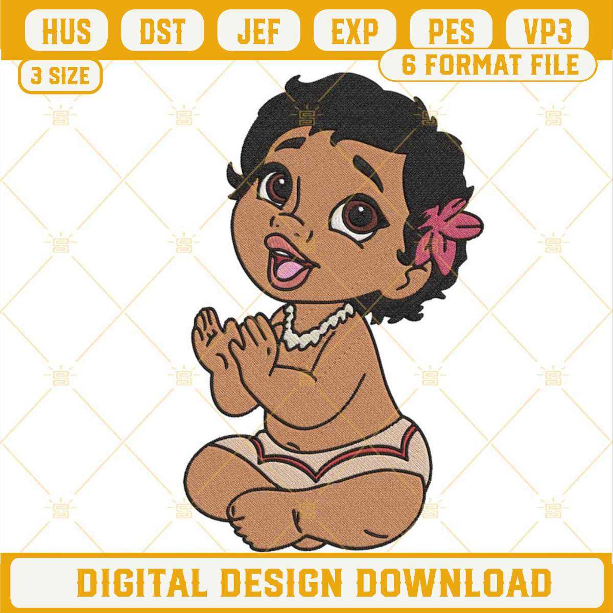 Baby Moana Embroidery Designs, Cute Disney Moana Embroidery | Inspire ...