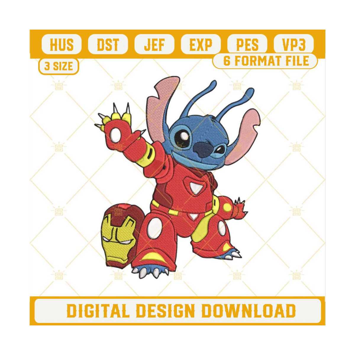 IRONMAN STITCH Embroidery Designs, Stitch Iron Man Embroider | Inspire ...