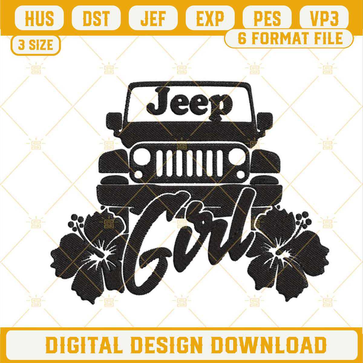 Jeep Girl Embroidery Designs, Offroad Jeep Embroidery Files. | Inspire ...