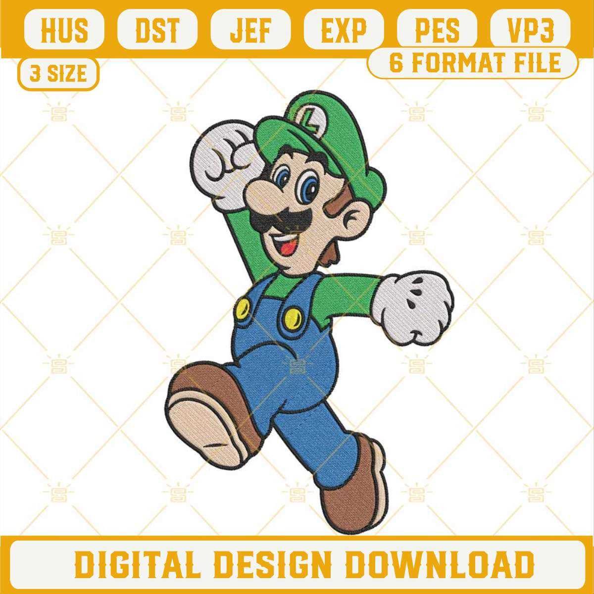 Luigi Embroidery Designs, Super Mario Bros Embroidery Files. | Inspire ...