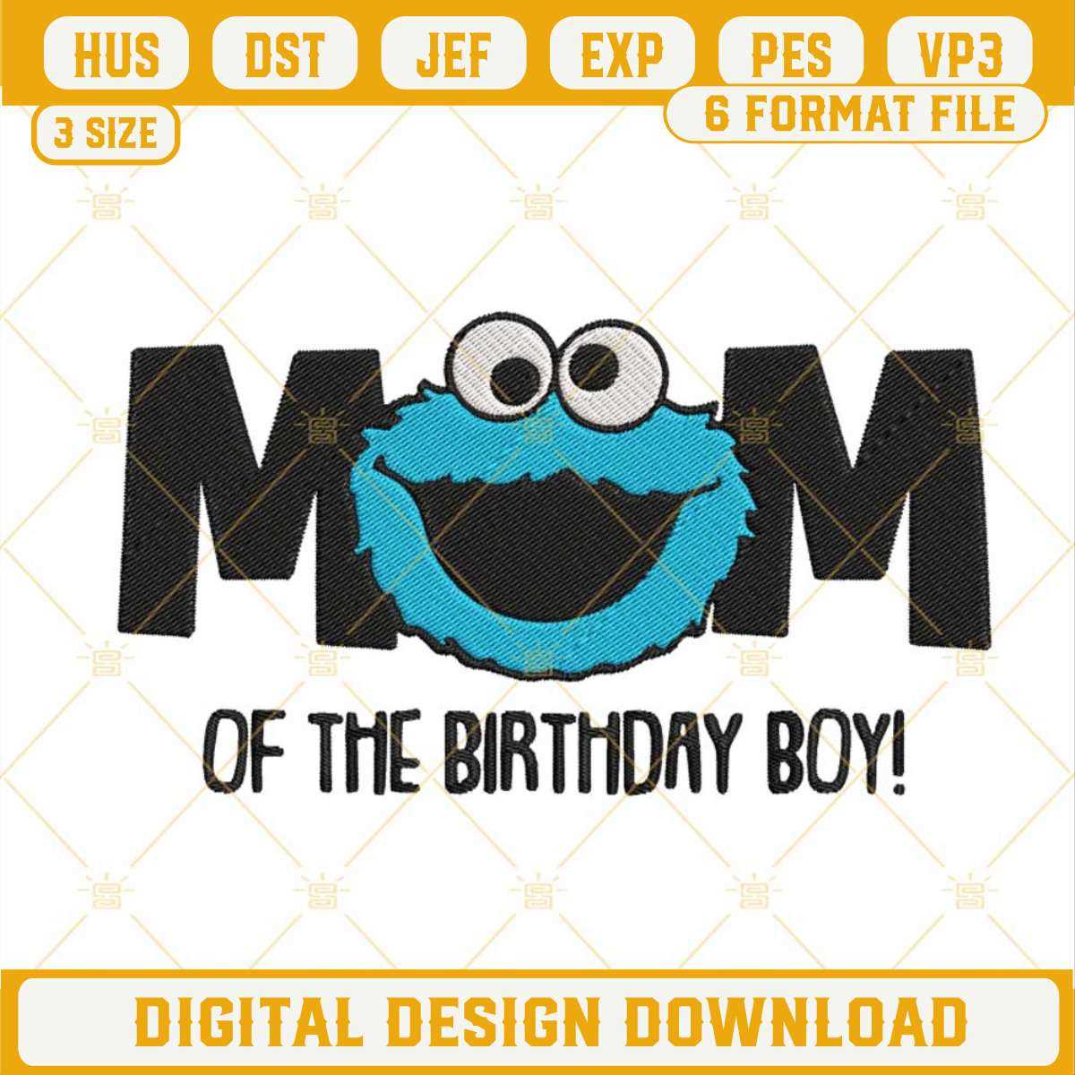 Mom Of The Birthday Boy Cookie Monster Machine Embroidery De | Inspire ...