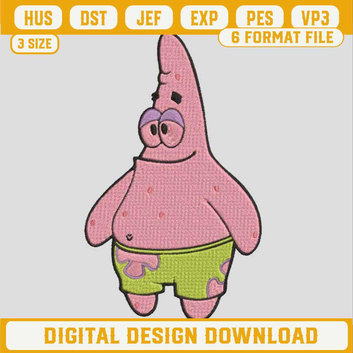 Patrick Star Embroidery Design, SpongeBob SquarePants Embroi | Inspire ...