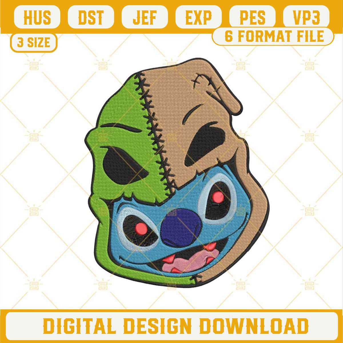 Stitch Oogie Boogie Head Halloween Machine Embroidery Design | Inspire ...