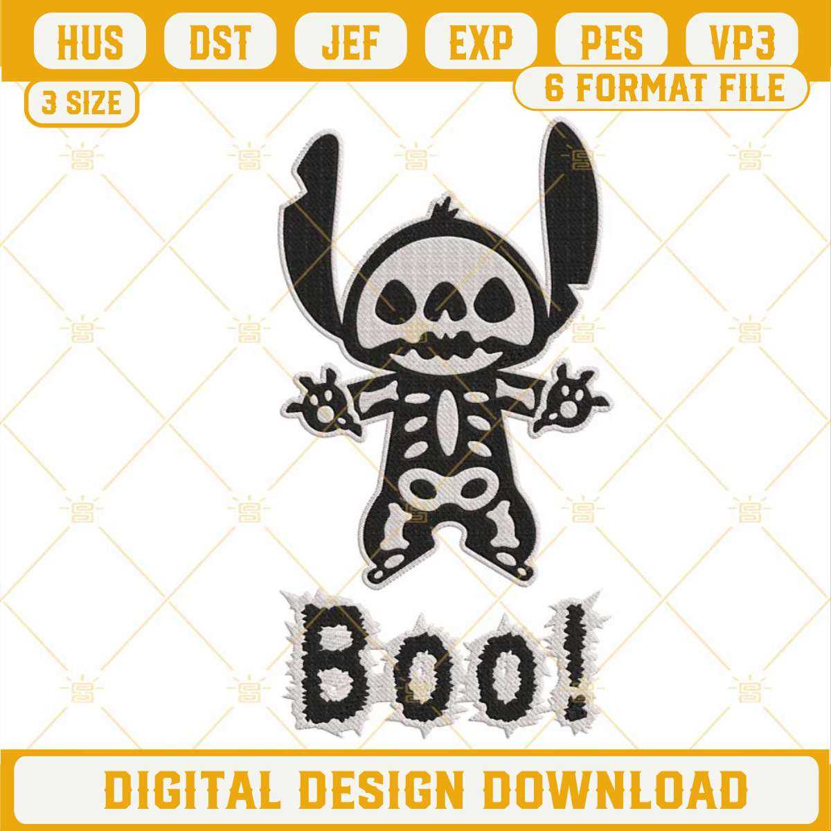Stitch Skeleton Boo Embroidery Designs, Lilo Stitch Hallowee - Inspire ...