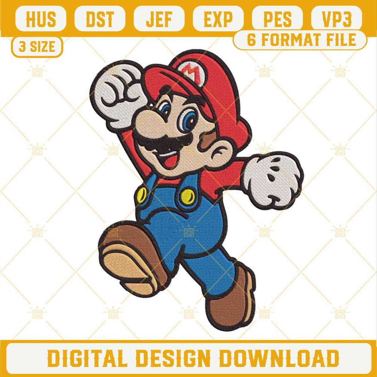 Super Mario Machine Embroidery Design File.jpg | Inspire Uplift