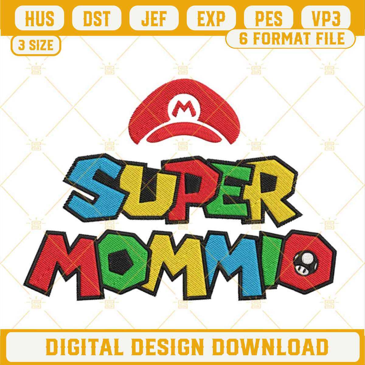 Super Mommio Embroidery Design File, Super Mario Mom Embroid | Inspire ...