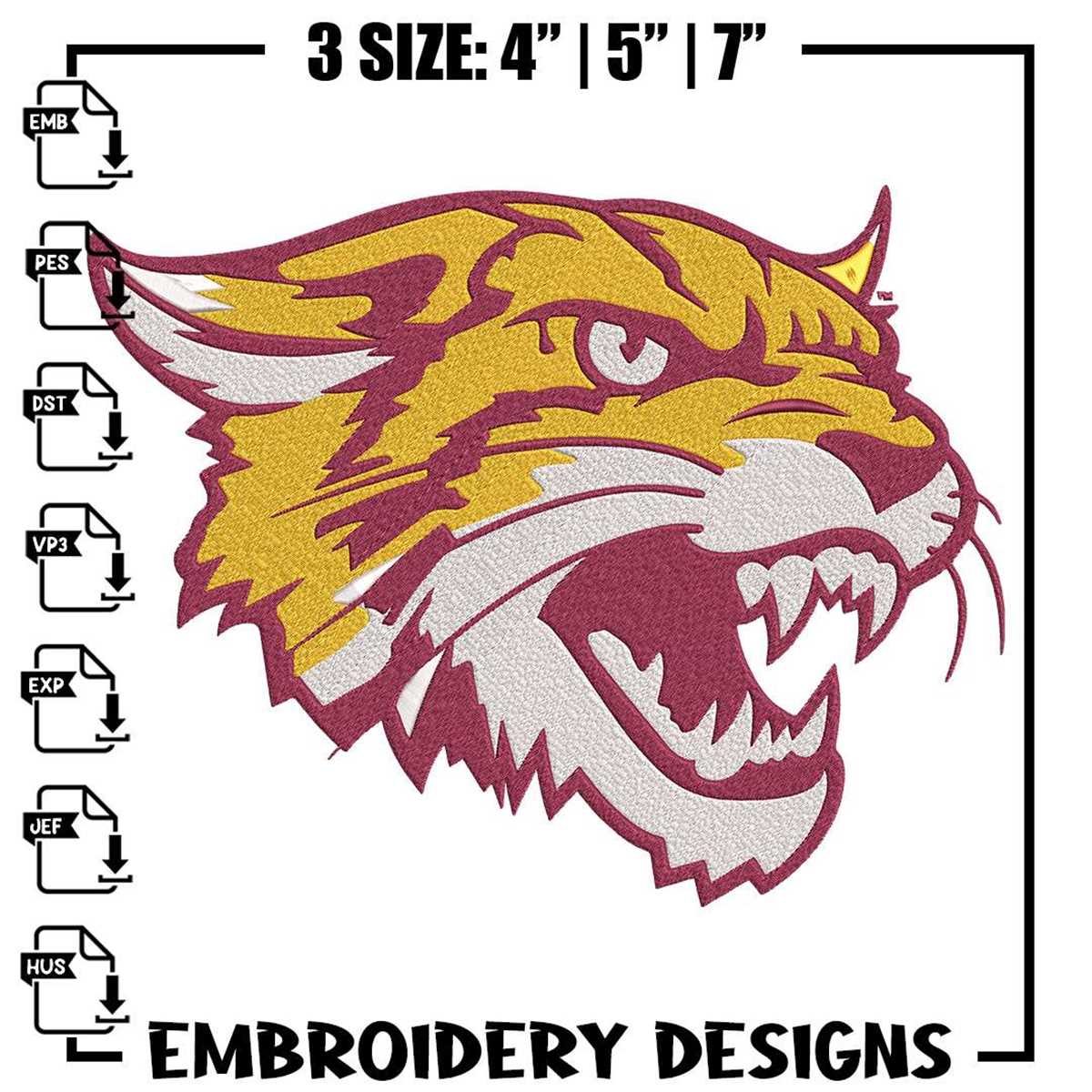 Bethune Cookman logo embroidery design, NCAA embroidery, Spo | Inspire ...
