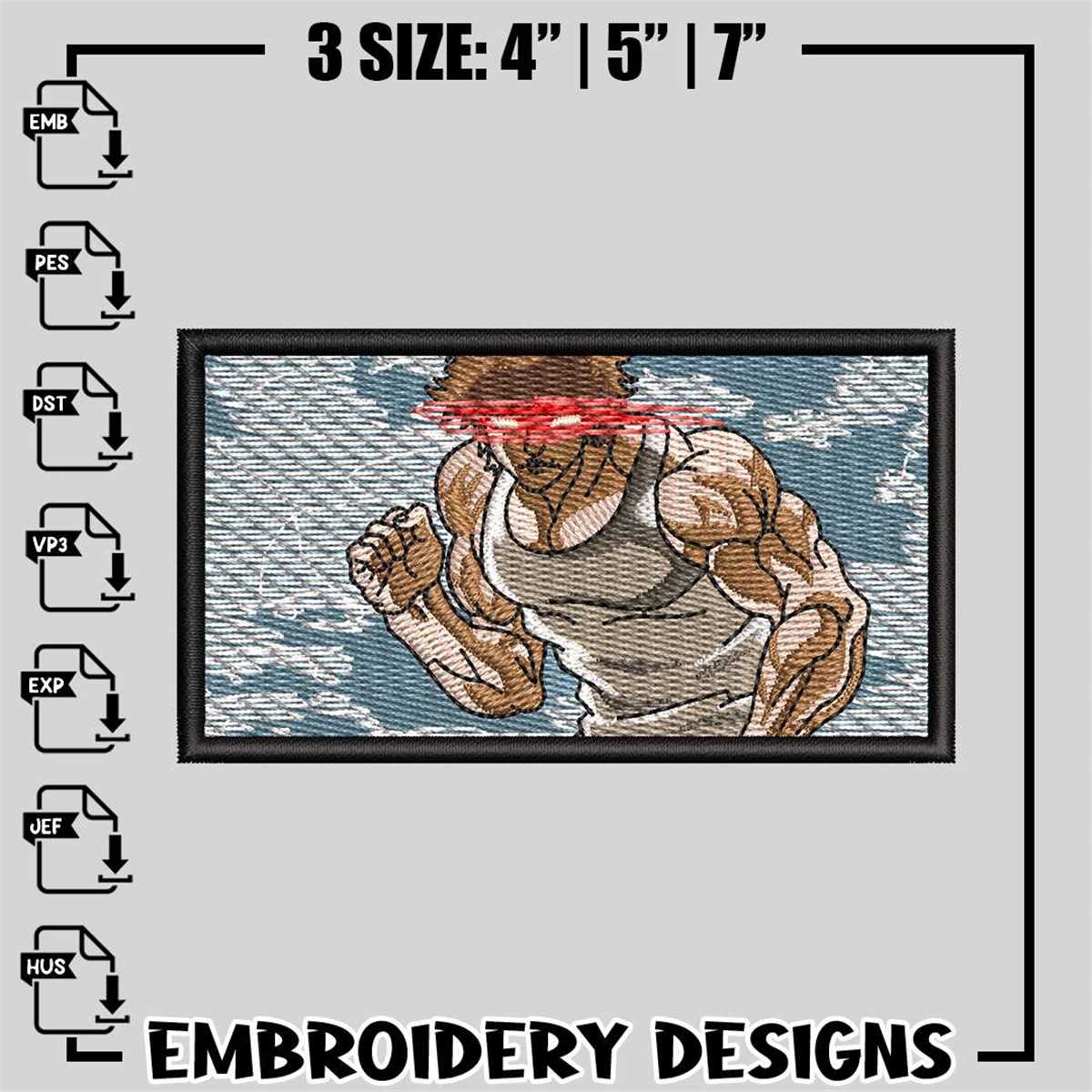 Baki Archives embroidery design, Baki embroidery, anime desi | Inspire ...