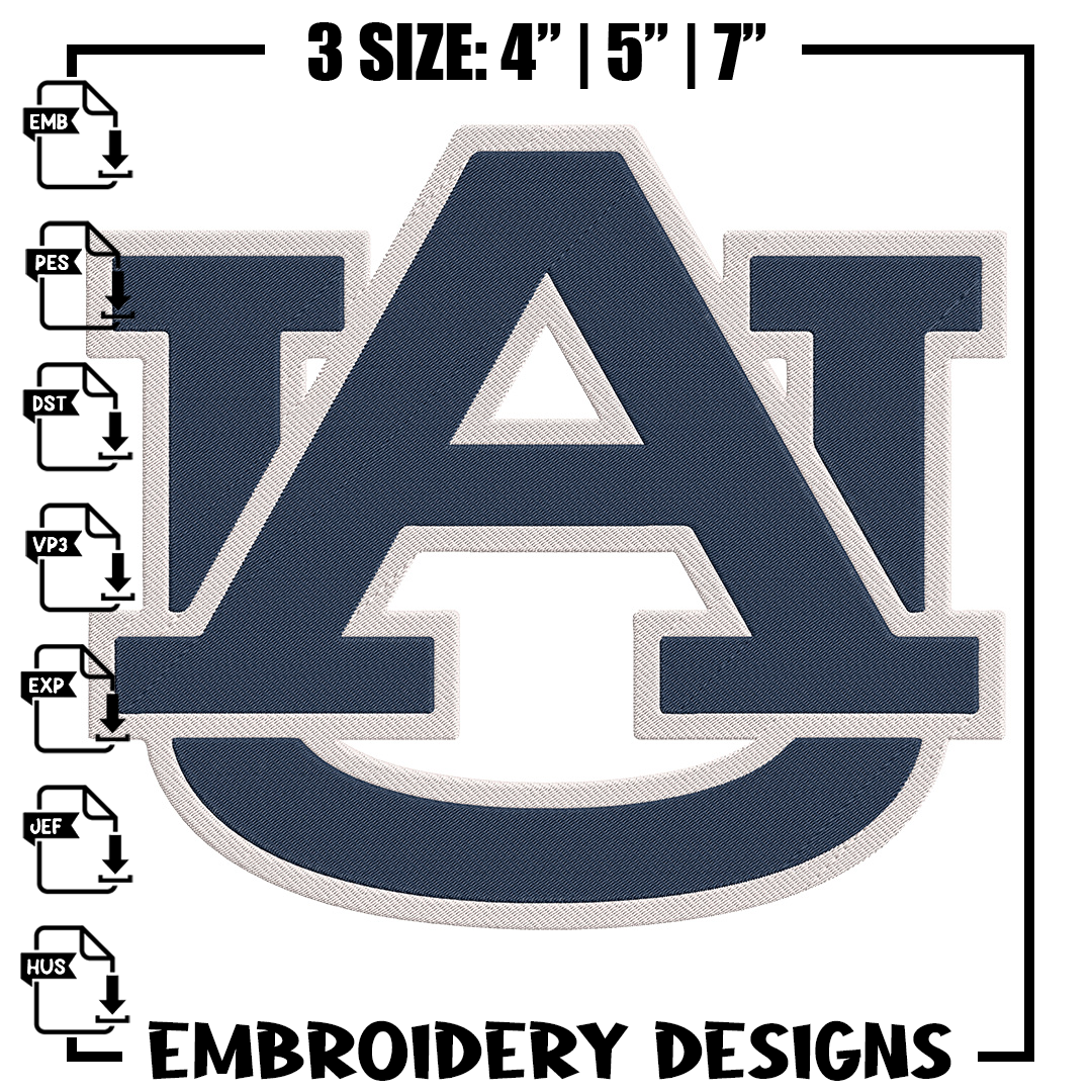 Auburn University logo embroidery design, NCAA embroidery,Sp | Inspire ...