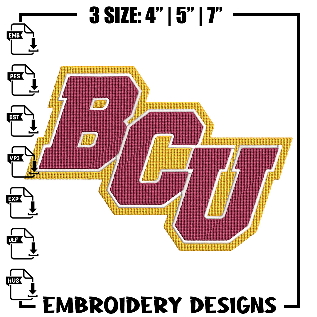 Bethune Cookman logo embroidery design, NCAA embroidery, Emb | Inspire ...