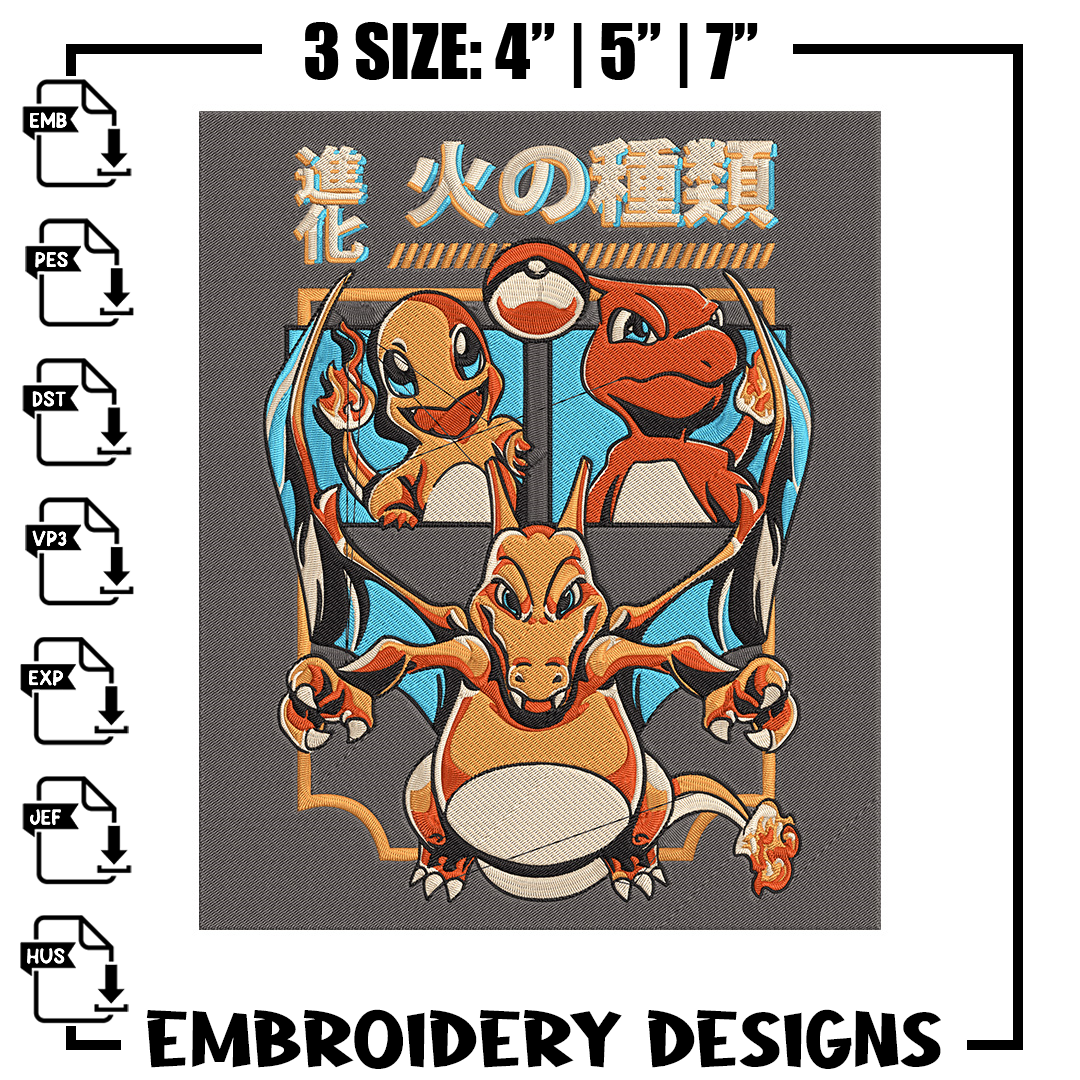 Charizard poster Embroidery Design, Pokemon Embroidery, Embr | Inspire ...