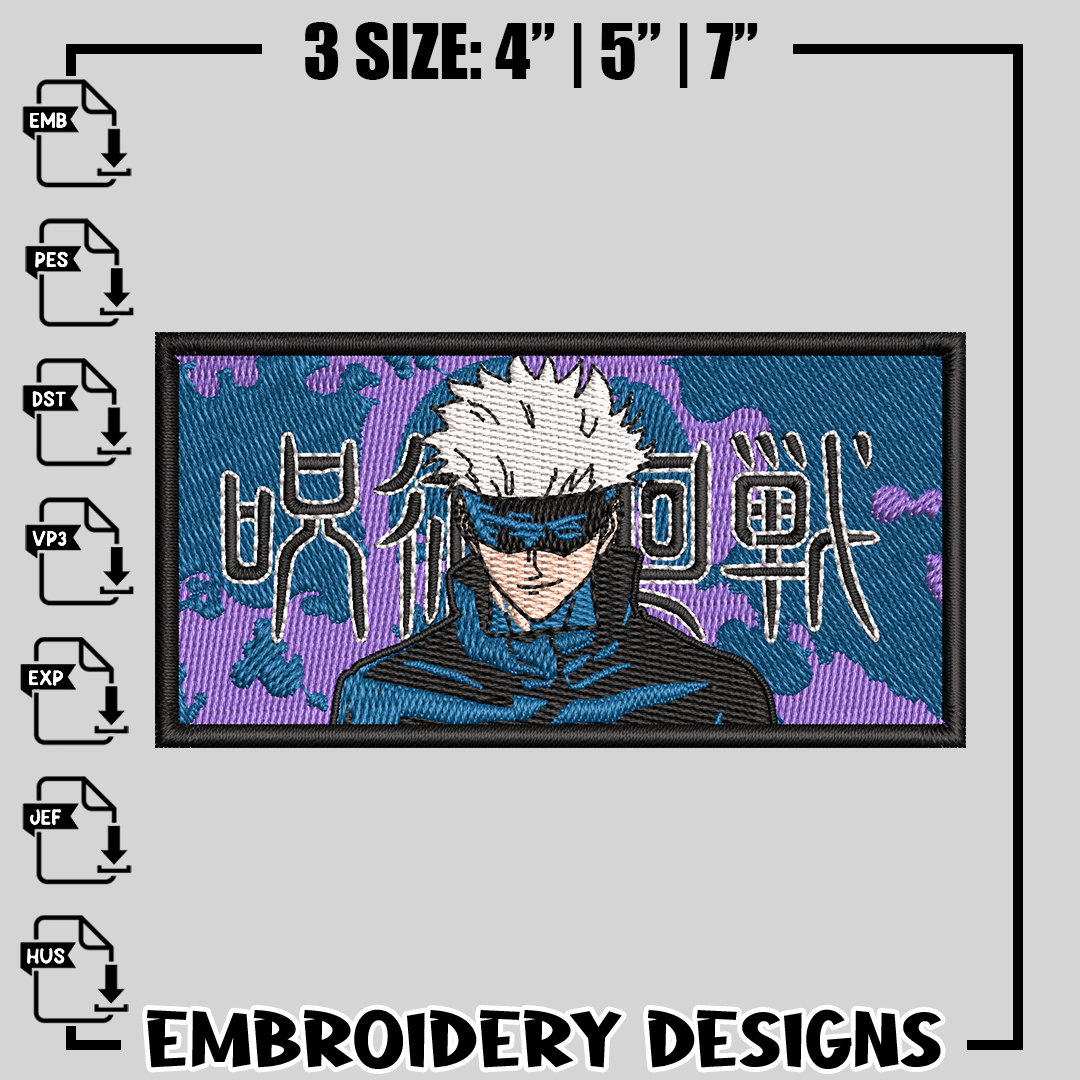 Gojo Satoru embroidery design, jujutsu kaisen embroidery, an - Inspire ...