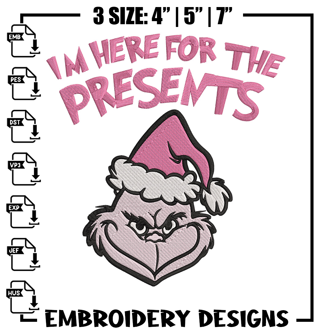 Grinch Im here Embroidery Design, Grinch Embroidery, Embroid | Inspire ...