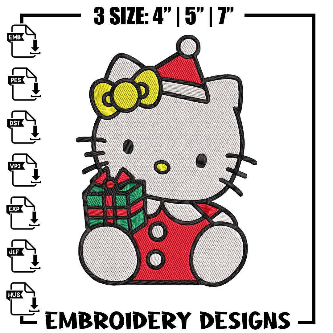 Hello kitty chrismas Embroidery Design, Hello kitty Embroide | Inspire ...