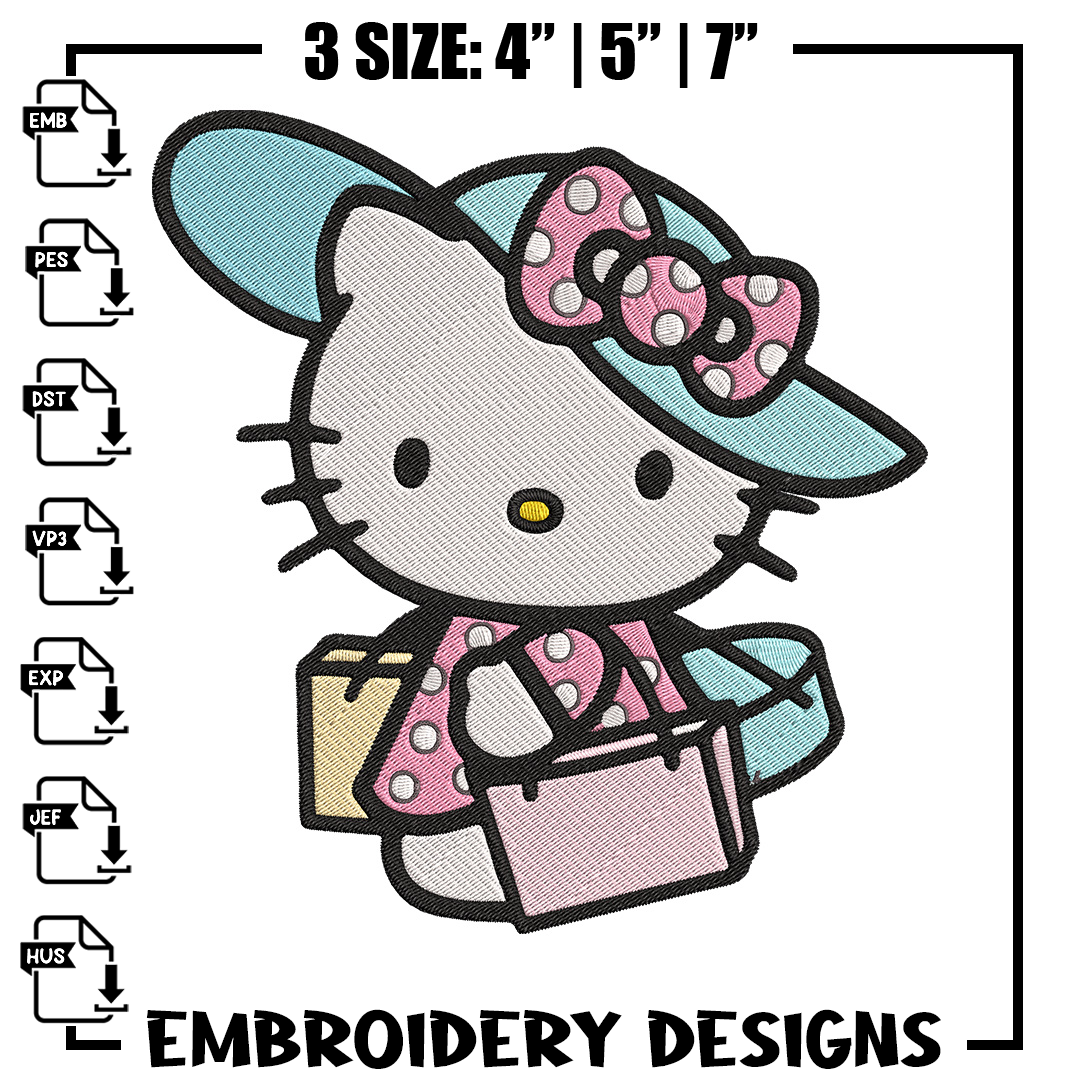 Hello kitty shopping Embroidery Design, Hello kitty Embroide | Inspire ...