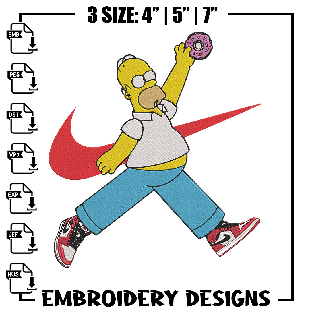Homer Simpson Embroidery Design, Simpson Embroidery, Embroid - Inspire ...