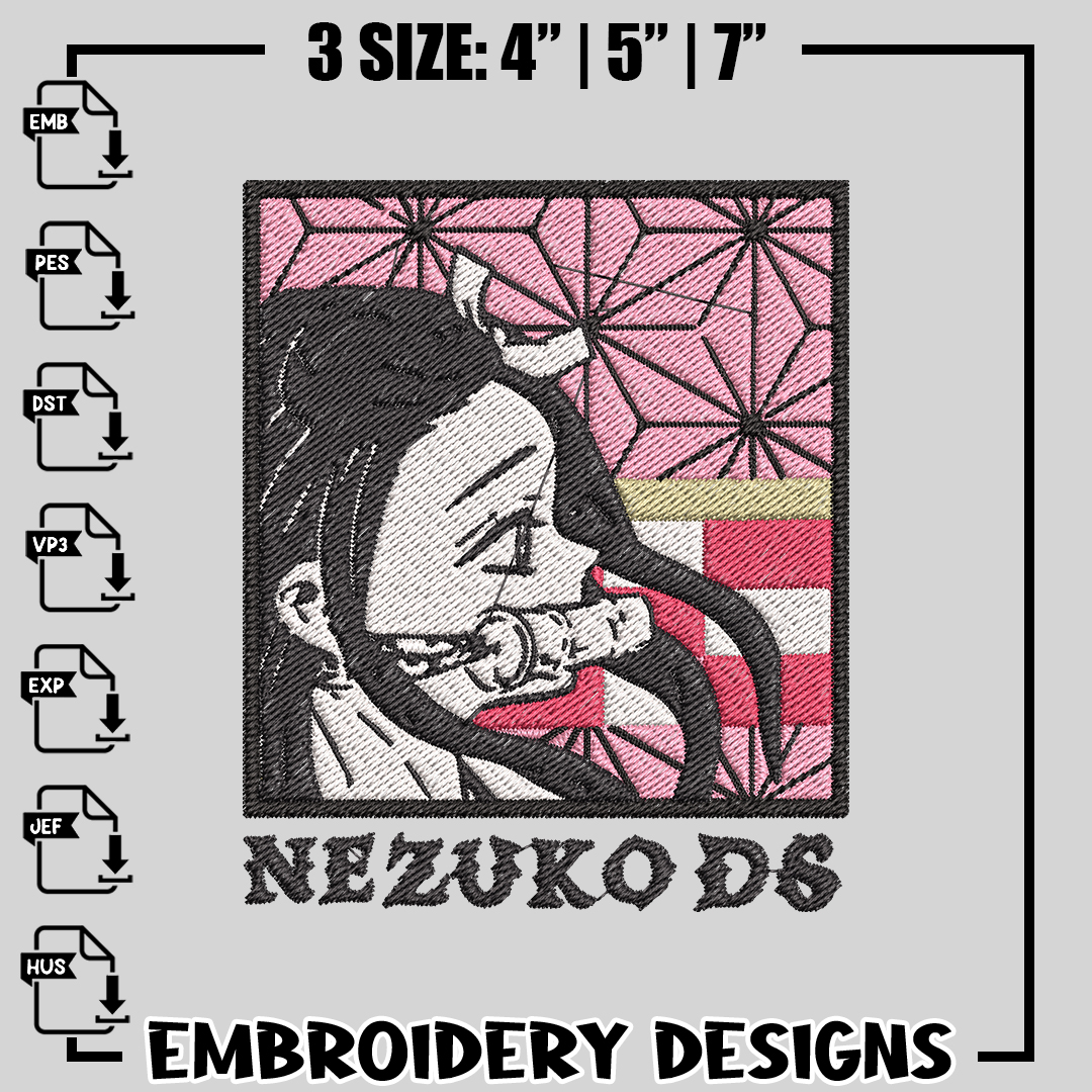 kamado nezuko embroidery design, Kimetsu no Yaiba embroidery - Inspire ...