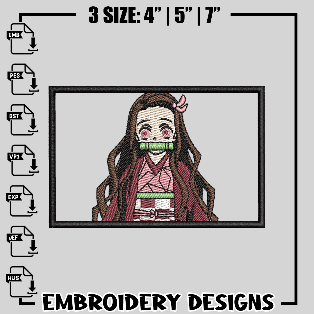 Nezuko Kamado embroidery design, Kimetsu no Yaiba embroidery | Inspire ...
