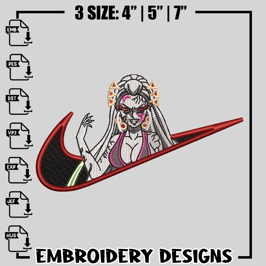 Nike Daki embroidery design, Kimetsu no Yaiba embroidery, an - Inspire ...