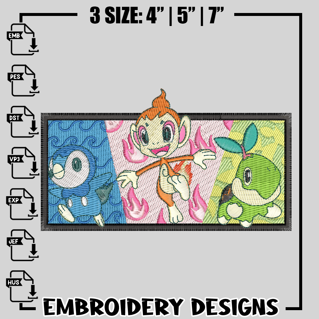 The Starter Pokemon embroidery design, Pokemon embroidery, a | Inspire ...
