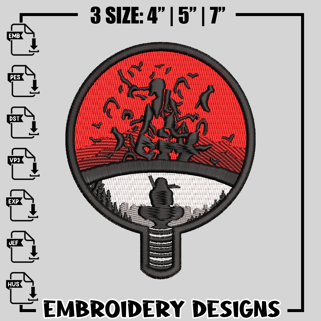 Uchiha Clan Itachi Logo embroidery design, Naruto embroidery | Inspire ...