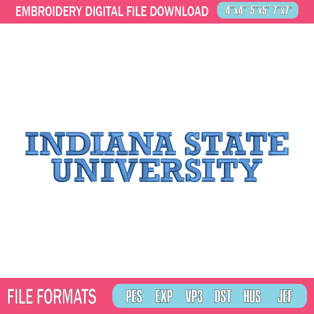 Indiana State logo embroidery design,NCAA embroidery,Sport e | Inspire ...