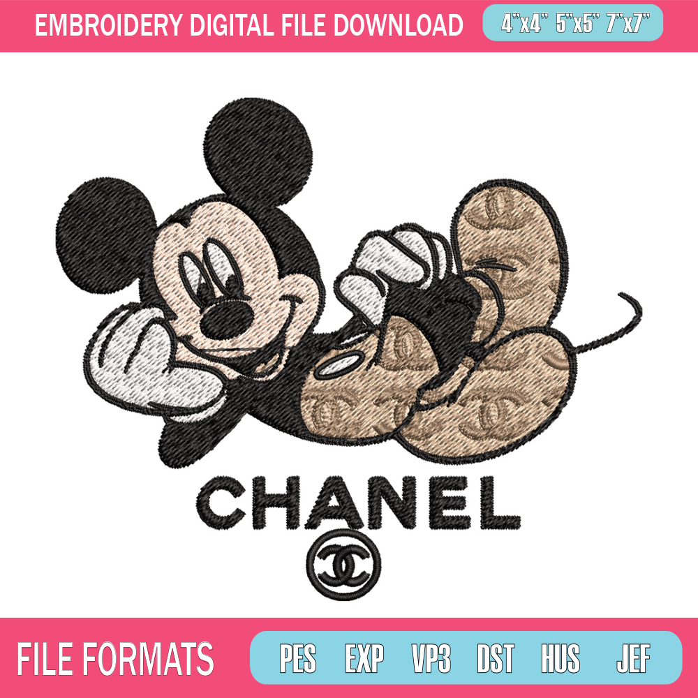Mickey disney chanel Embroidery Design, Chanel Embroidery, B | Inspire ...