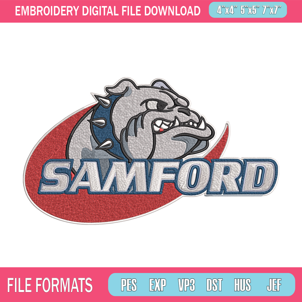 Samford Bulldogs logo embroidery design,NCAA embroidery, Spo | Inspire ...