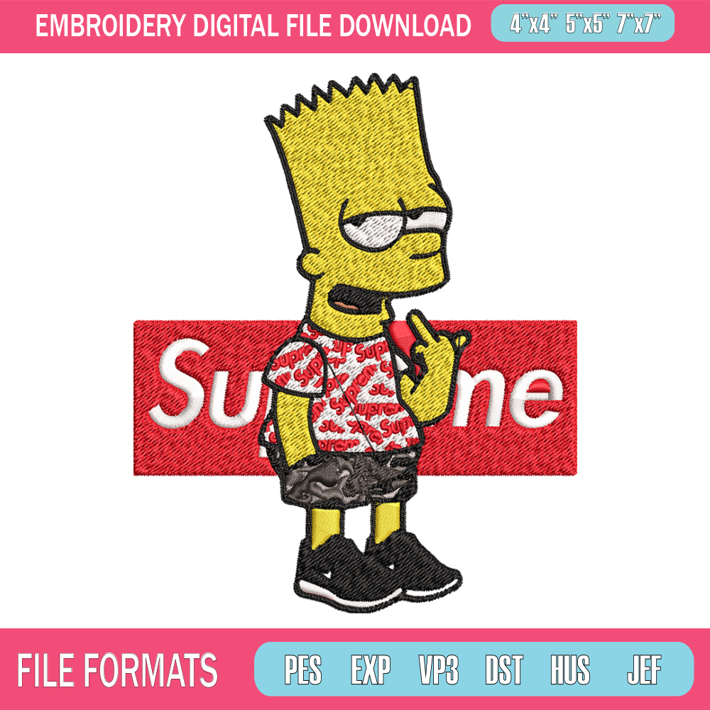 Simpson Supreme Embroidery design, Simpson Embroidery, carto | Inspire ...