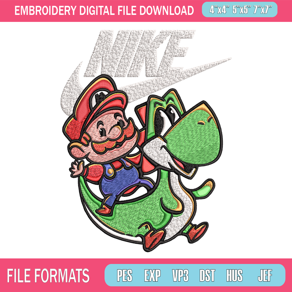 Super Mario Game Nike Embroidery design, Super Mario Game Em | Inspire ...
