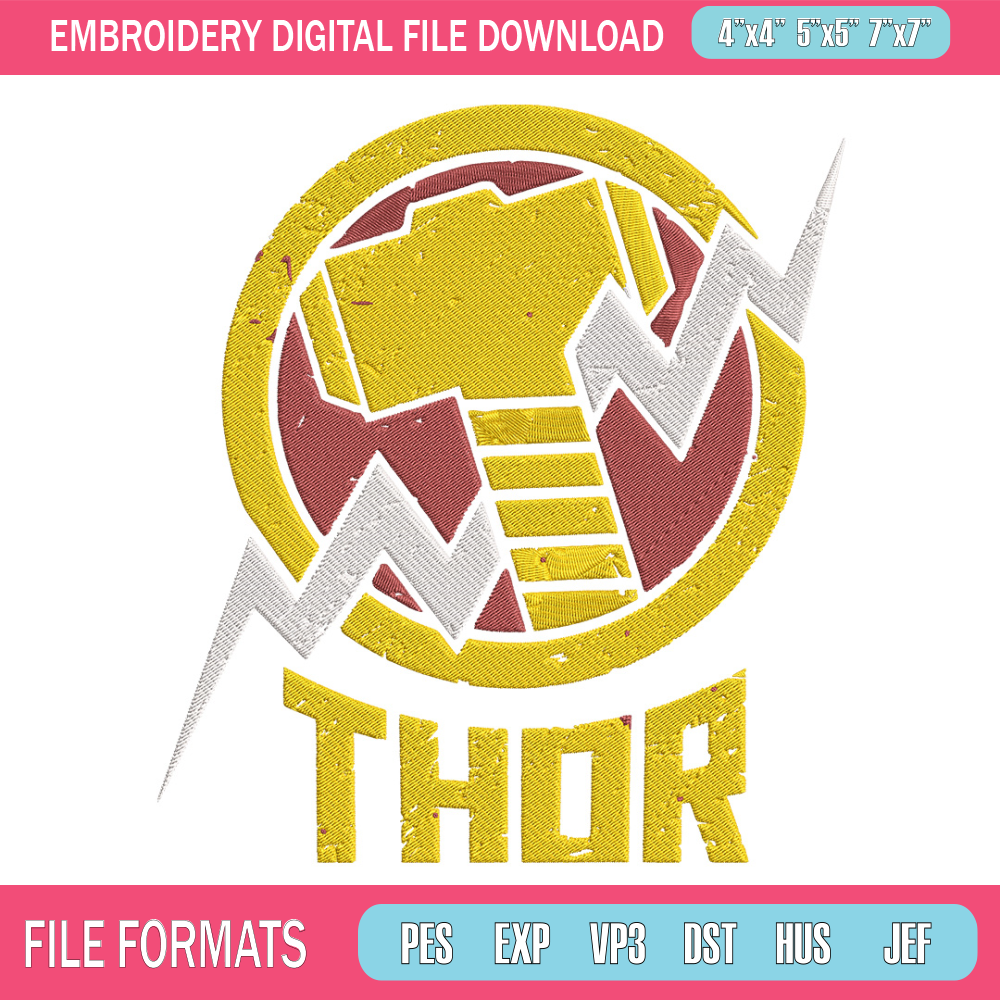 Thor logo Embroidery Design, Marvel Embroidery, Embroidery F | Inspire ...