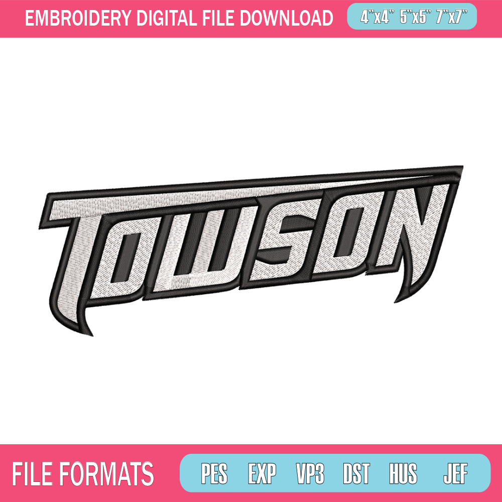 Towson University logo embroidery design, NCAA embroidery, S | Inspire ...