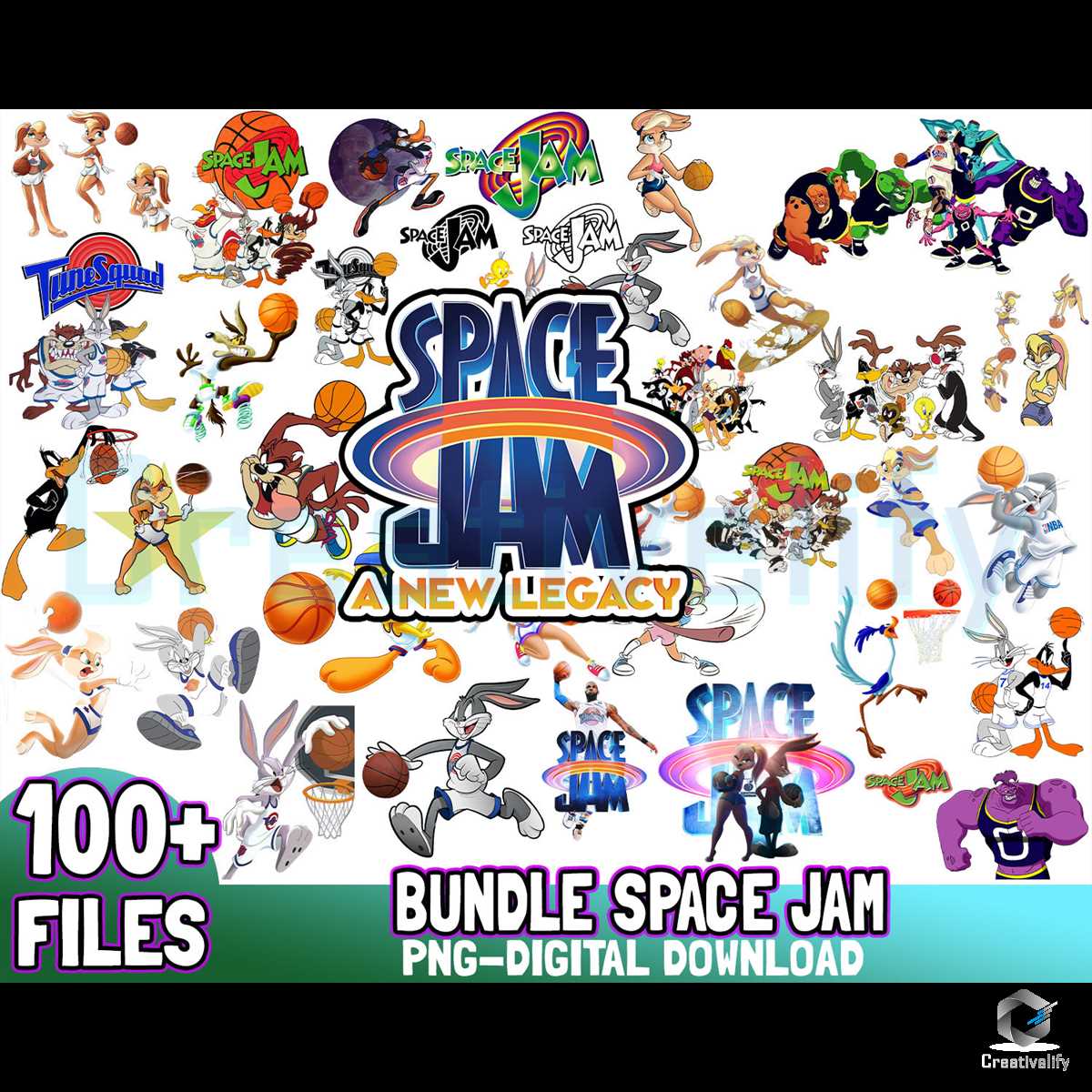 100 Files Space Jam Bundle Png Digital Download - Inspire Uplift