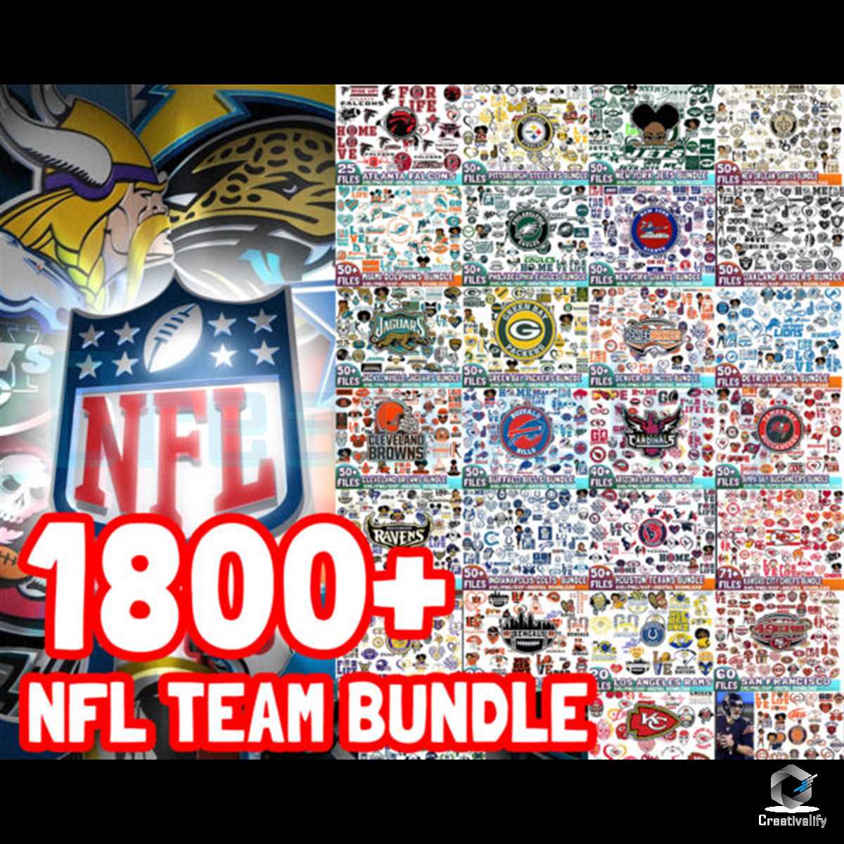 1800 Files Football Mega SVG Bundle Digital Download - Inspire Uplift