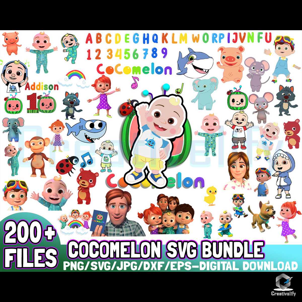 200 Files Cocomelon SVG Bundle Digital Download | Inspire Uplift