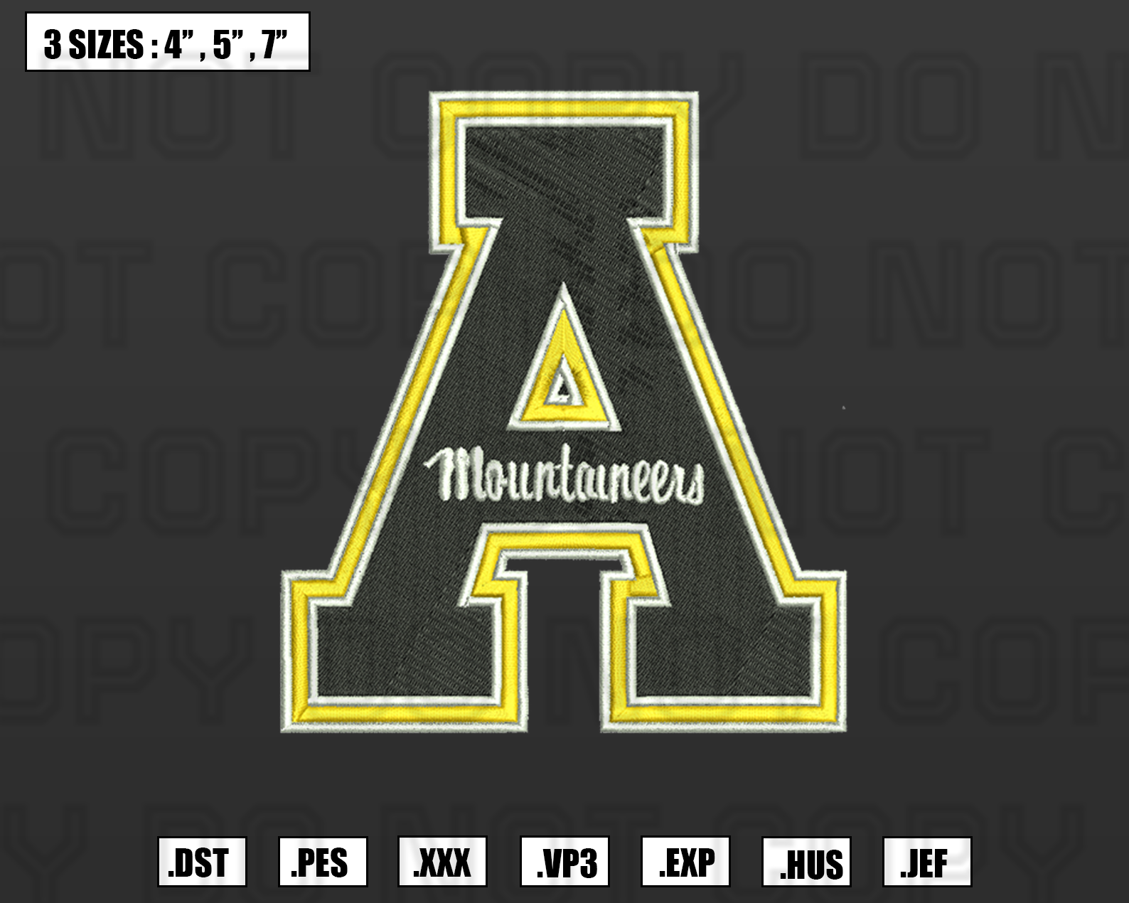 Appalachian State Mountaineers Mountaine Embroidery Designs, | Inspire ...