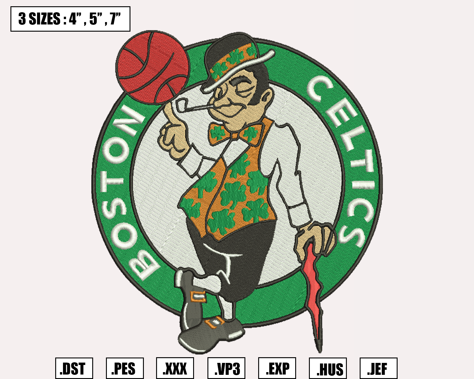 Boston Celtics Embroidery Designs, NBA Logo Embroidery Files | Inspire ...