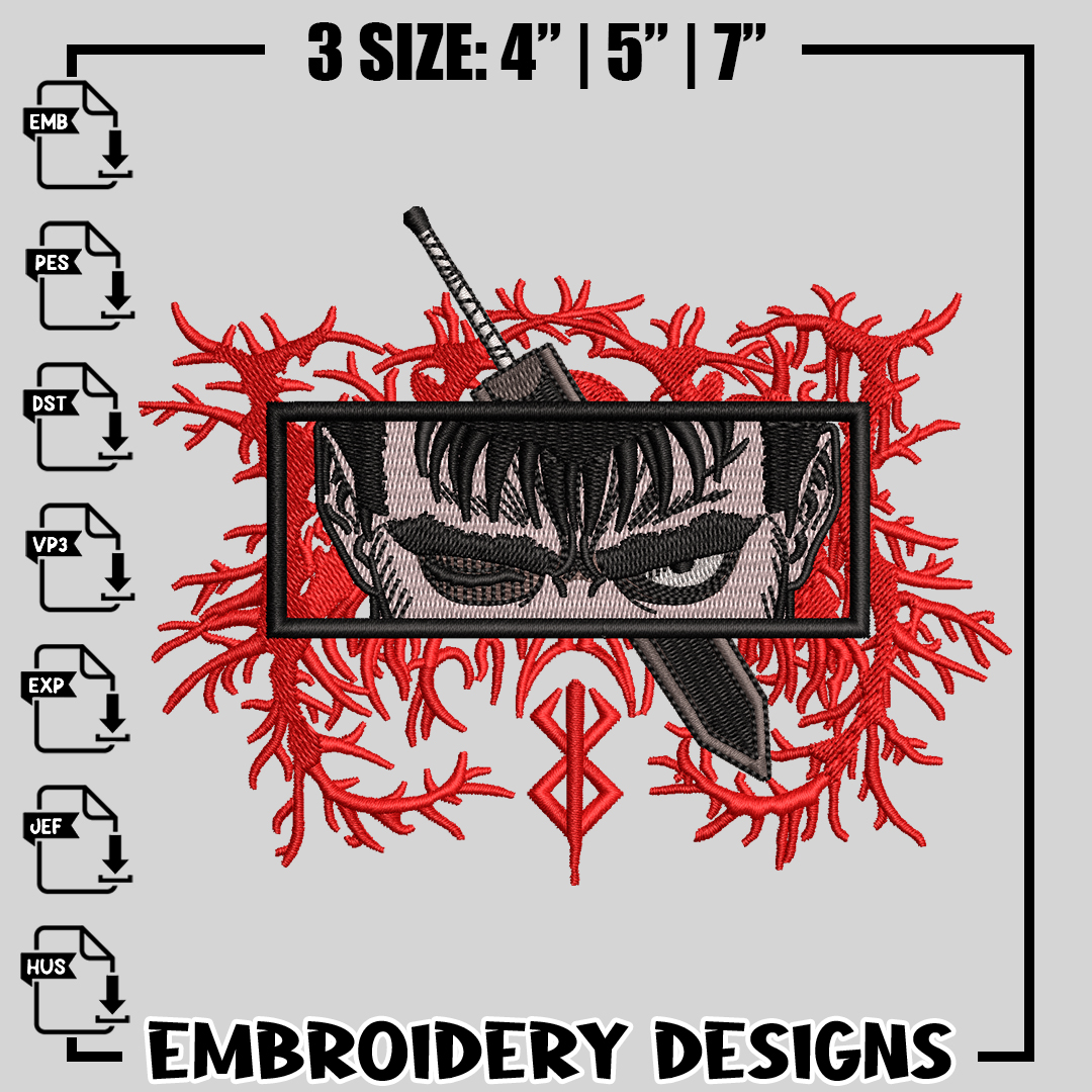 Berserk embroidery design, Berserk embroidery, anime design, | Inspire ...