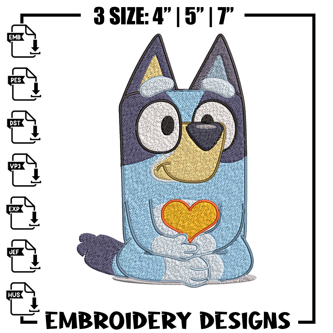 Bluey Embroidery, Bluey Cartoon Embroidery, cartoon Embroide - Inspire ...